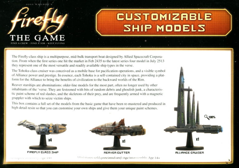 Firefly The Game - Customizable Ship Models | Simtasia