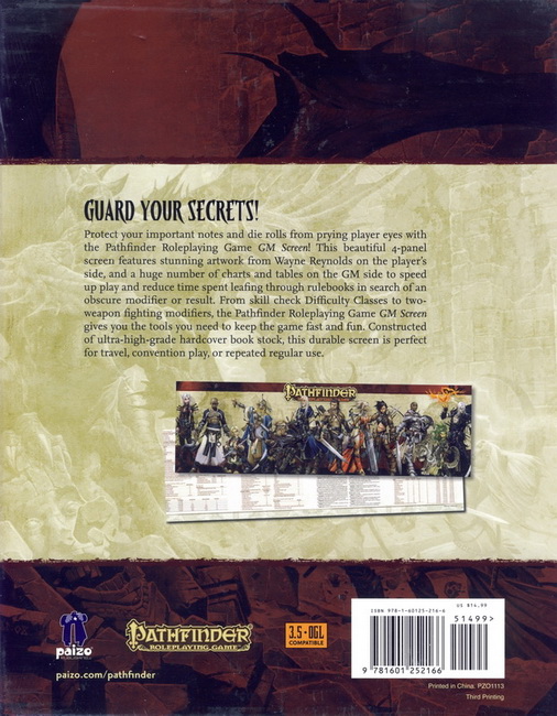 Pathfinder RPG - Game Master’s Screen | Simtasia