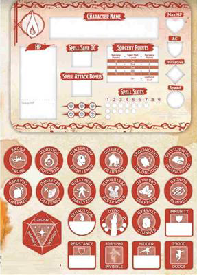 D&D 5th Sorcerer Token Set (22 Tokens & Combat Tile) | Simtasia