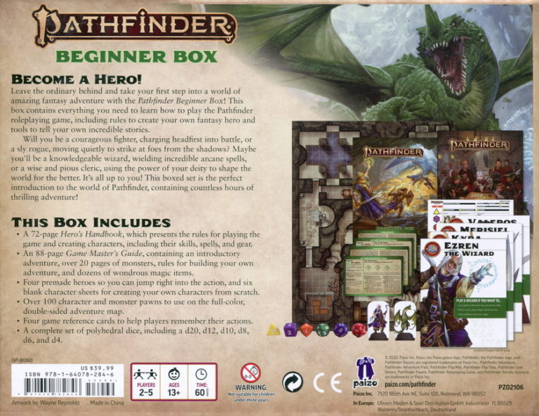 Pathfinder Roleplaying Game Beginner Box (2nd Ed.) | Simtasia