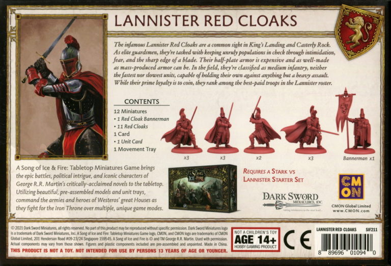 Lannister Red Cloaks (aSoI&F expansion) | Simtasia