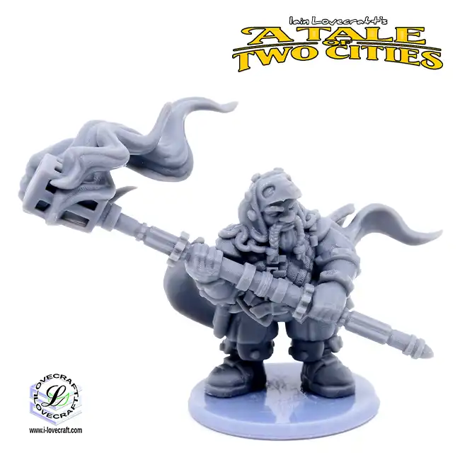 Dwarf Plague Doctor (A Tale of Two Cities 3D print, resin) | Simtasia