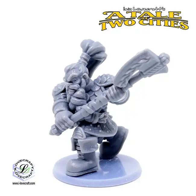 Dwarf Hero with Axe (A Tale of Two Cities 3D print, resin) | Simtasia